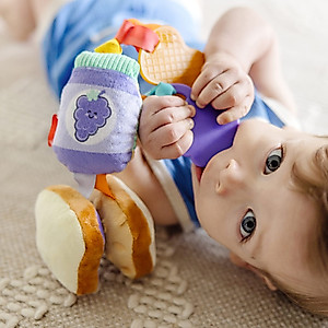Melissa & Doug Multi-Sensory PB&J Take-Along Clip-On Baby Toy | Sensory Toy for Infants | Developmental Toy for Toddlers | 0+ | Gift for Baby Boys or Baby Girls