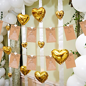 Sinload 30 Sets Guess the Dress Bridal Shower Games for Guests 30 Pcs Wedding Shower Games Cards 30 Water Soluble Pencils 30 Fun Heart Wooden Clip and 1 String Rope Wedding Party Supplies Games Ideas