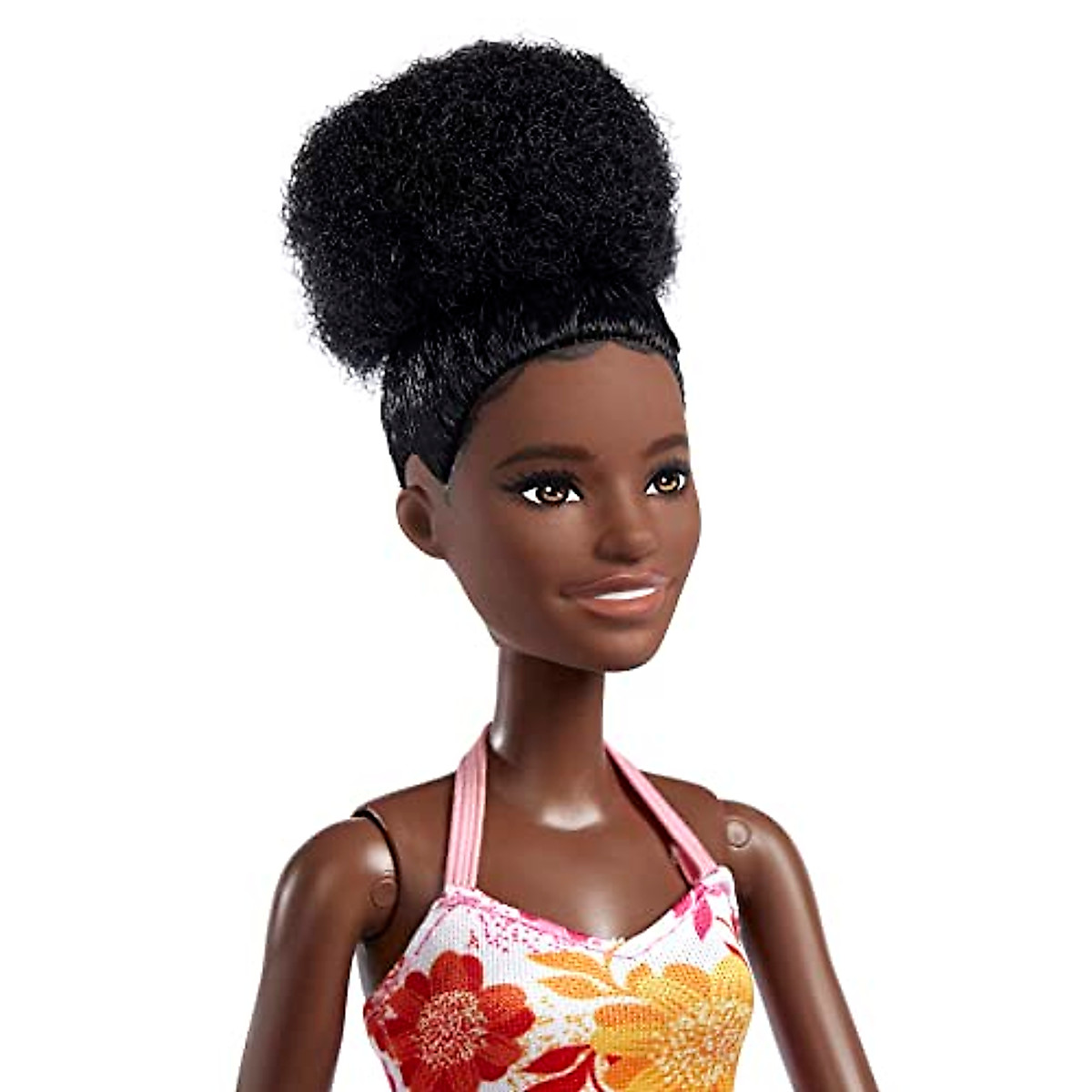 Barbie Loves the Ocean Doll with Natural Black Hair, Pineapple Dress & Accessories, Doll & Clothes Made from Recycled Plastics