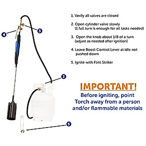 Flame King Propane Torch Kit Heavy Duty Weed Burner, 500,000 BTU with Flint Striker, with 10-ft Hose Regulator Assembly