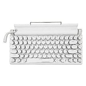 Naroote Gaming Keyboard Mechanical Keyboard Knob Control 83 Keys Ergonomic for Phone (White)