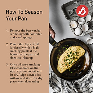 de Buyer MINERAL B Carbon Steel Omelette Pan - 11” - Naturally Nonstick - Made in France