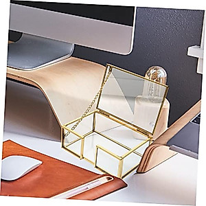 Tofficu 2 Pcs Metal Business Card Case Tea Bag Organizer Box Vintage Pictures Clear Jewelry Organizer Box Collection Cards Box Glass Jewelry Trinket Box Clear Jewelry Holder Id Display Box