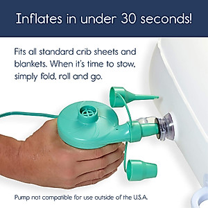 hiccapop Inflatable Toddler Travel Bed with Safety Bumpers [4-Sided] | Portable Toddler Bed for Kids | Toddler Air Mattress | Kids Air Mattress - Navy Blue