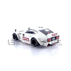 True Scale Miniatures Model Car Compatible with Nissan Fairlady Z Datsun MOTUL V3 White Limited Edition 1/64 Diecast Model Car Kaido House KHMG064