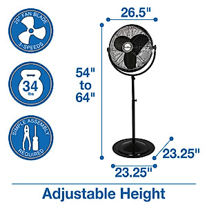 Air King 9420 20-Inch Industrial Grade Pedestal Fan