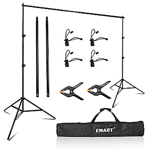 EMART Photography Backdrop Stand, 8 x 8 ft Adjustable Photo Background Holder, Back Drop Banner Stand Support System Kit for Photoshoot Video Studio, Birthday Party