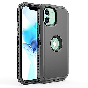 TASHHAR Phone Case for iPhone 12 Case, iPhone 12 Pro, Heavy Duty Hard Shockproof Armor Protector Case Cover with Belt Clip Holster for Apple iPhone 12 6.1 2020 Phone Case (Black)