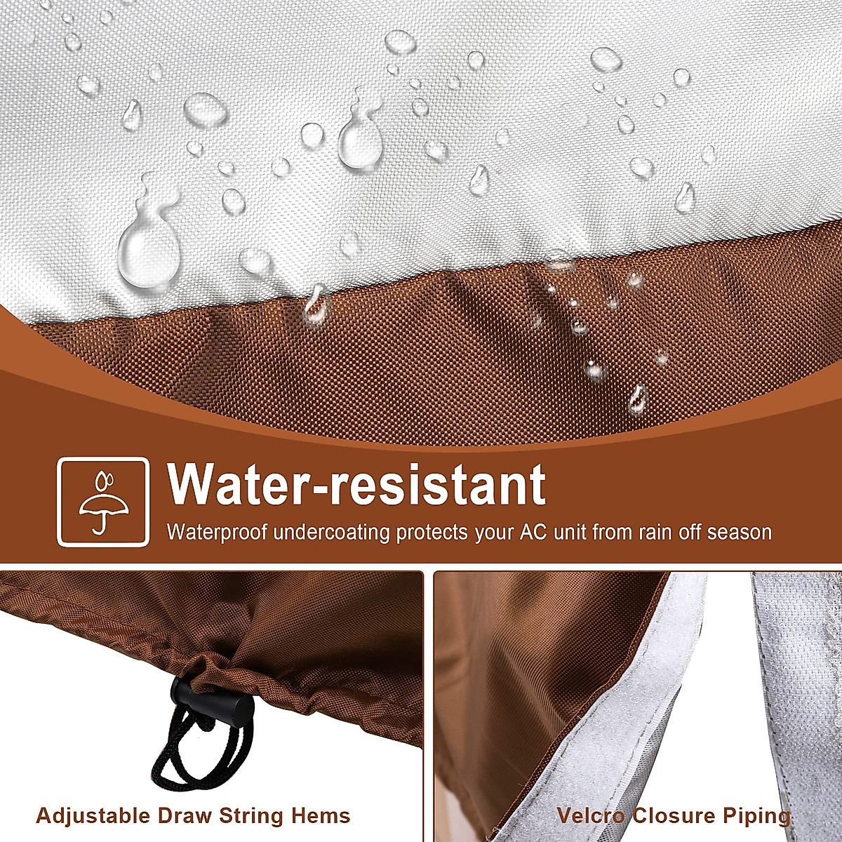 Bekith Air Conditioner Cover for Outside Units, Durable AC Cover for Outdoor Central Unit Square Fits up to 30 x 30 x 36 Inches