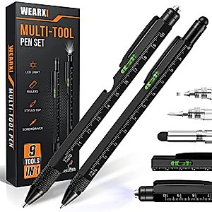 WEARXI Father Day Gifts for Men, 9 in 1 Multitool Pen Set Gifts for Dad, Father's Day Gifts from Daughter, Cool Gadgets for Men, Gifts for Men Unique Tools for Men, Gifts for Men Who Have Everything