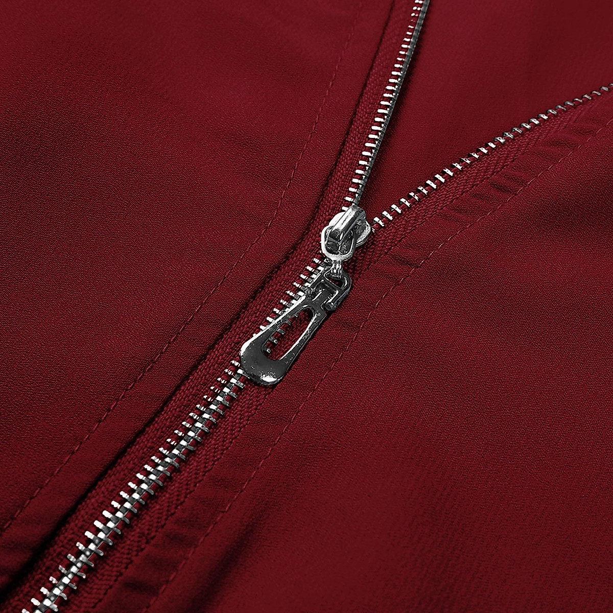 Button Women Ladies Clothing Loose Shirt Chiffon Zipper Long Sleeves Plus Size Tops Womens Tee (A1-Wine, XXXL)