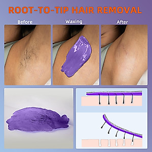 BLITZWAX Wax Beads for Hair Removal - 1lb Lavender Hard Wax Beads Coarse Hair Formula - Painless Wax for Sensitive Skin, Face, Eyebrow, Full Body, Bikini - At-Home Waxing Beads for Women Men