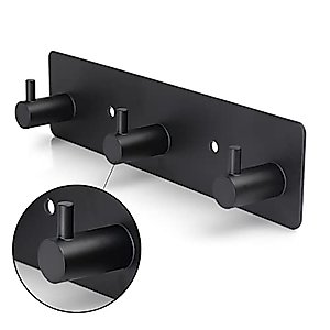 Bathroom Towel Hook Rack Coat Hook Row Hook 304 Stainless Steel,Wall Organizer for Bedroom,Towel Hooks for Bathrooms,Door Hooks for Hanging (Black1)