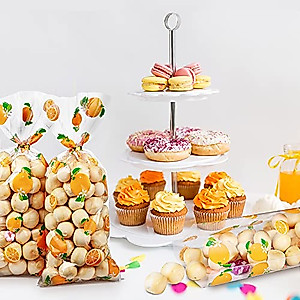 Pajean 100 Pieces Little Cutie Baby Shower Cellophane Treat Bags Oranges Citrus Theme Cuties Baby Shower Party Candy Bags 100 Pieces Twist Ties Tangerine Summer Baby Shower Birthday Party Gold