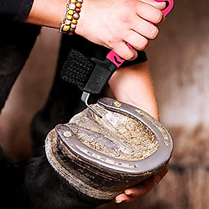 POPETPOP Horse Hoof Pick Comfortable Soft Grip Hoof Picks Horse Grooming Tools Hoof Pick with Brush for Home Beauty Salon Barber (Random Color)