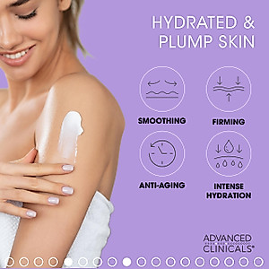 Advanced Clinicals Hyaluronic Acid Body Lotion & Face Moisturizer W/Vitamin E | Hydrating Dry Skin Firming Lotion Minimizes Look Of Wrinkles, Stretch Marks, & Crepey Skin | Skin Care Products, 2pc