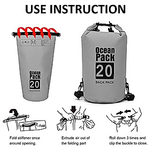 JIMACRO Dry Bag Waterproof Backpack, 30L Roll Top Float Lightweight Dry Bags Shoulder Strap Backpack, 500D Tarpaulin Wet Bag for Travelling Fishing Cycling Kayaking Swimming Boating