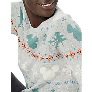 Amazon Essentials Disney | Marvel | Star Wars Women's Lightweight Crewneck Sweaters, Mickey Fair Isle - Womens, Large