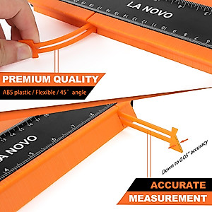 LA NOVO Contour Gauge 10+5 Inch with Lock, Profile Gauge Shape Outline Tool for Woodworking, Flooring, Christmas Stocking Stuffers for Men Dad Carpenter Handyman