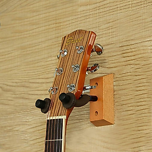 Lejoy Guitar Hangers Wall Mounts Holder Stand for Acoustic Electric Guitar Bass Ukulele-Beech wood （2-pack)