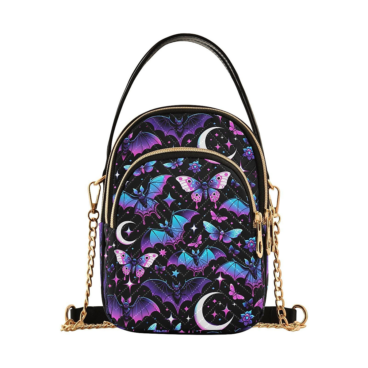 MNSRUU Leather Crossbody Bag Hummingbird Oil Painting Cell Phone Pouch Wallet with Credit Card Slots Small Shoulder Bag