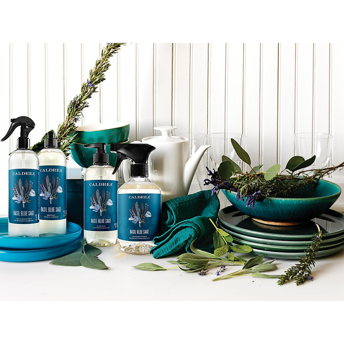 Caldrea Multi-surface CounterTop Spray Cleaner, Made With Vegetable Protein Extract, Basil Blue Sage, 16 Fl Oz