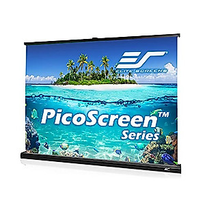 Elite Screens PicoScreen Series, Light-Weight Pull Up Manual Projector Screen, 45-inch 16:9, Portable Table-Top Pull-Up Home Theater Movie Office Classroom Fiberglass Projection Screen, PC45W, Black