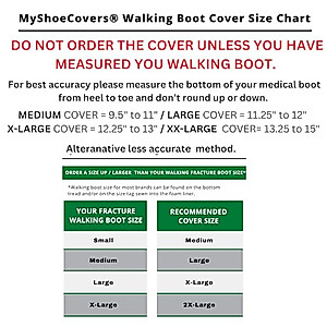 MyShoeCovers 1 Fracture Walking Boot Cover - Black, Large