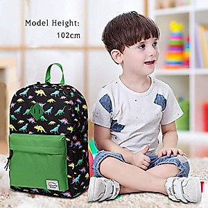 VASCHY Cute Preschool Backpack and Insulated Lunch Bag Dinosaurs Bundle