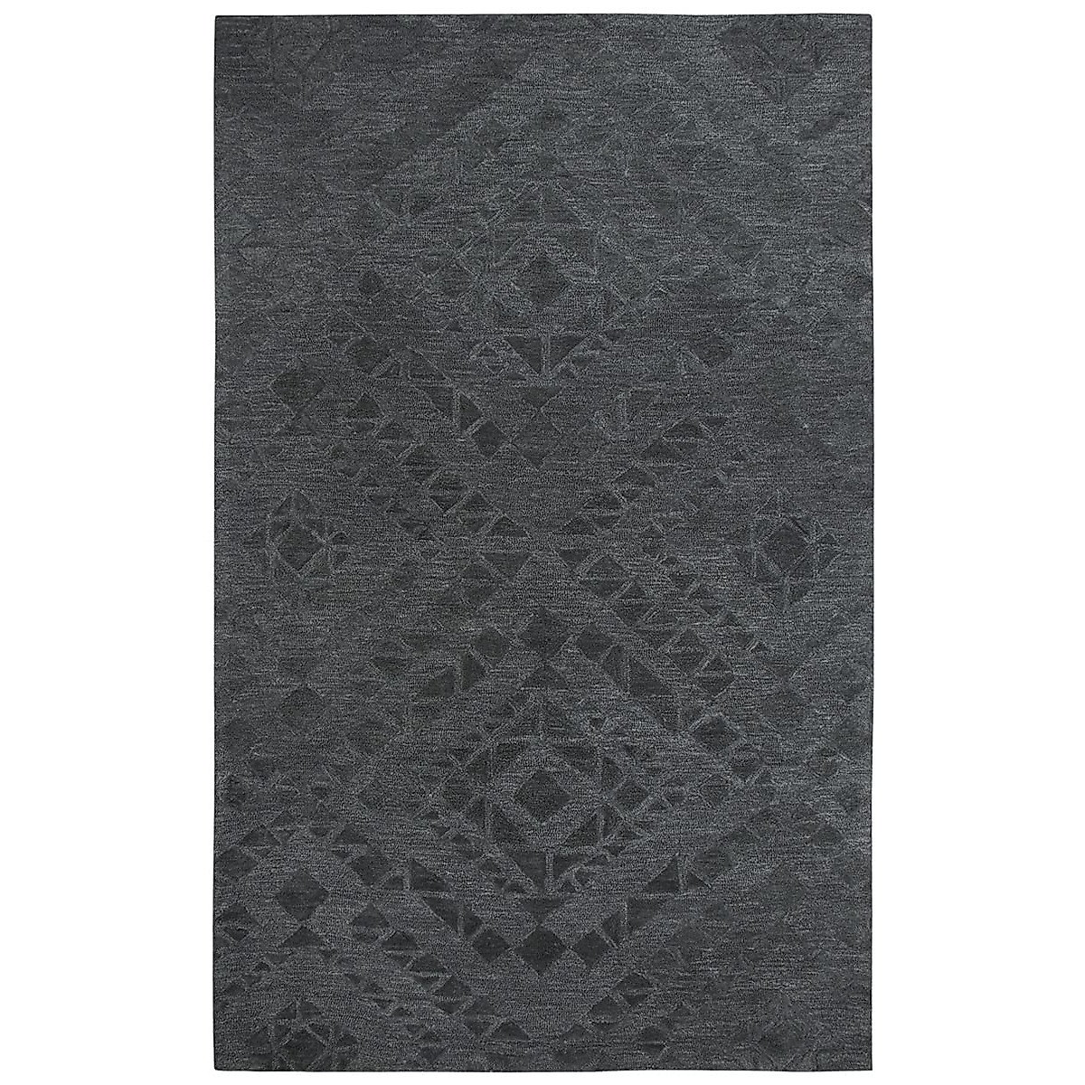 Rizzy Home | FA170B | Fifth Avenue Collection | Wool Area Rug | 8' x 10' | Dk. Grey/Gray/Rust/Blue Diamond