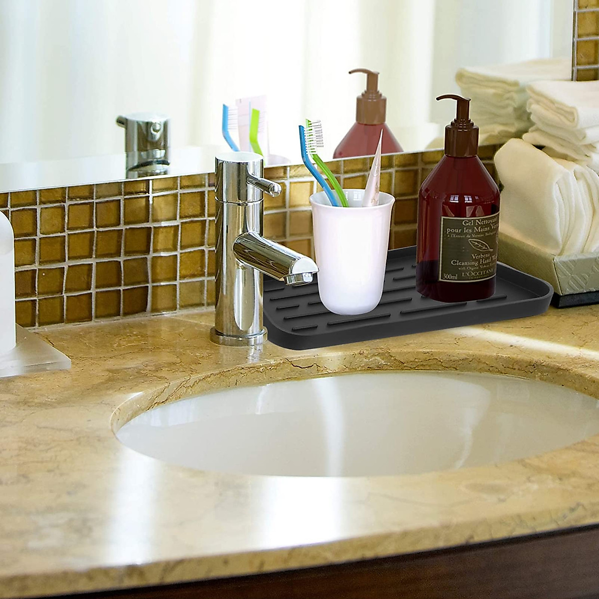 Healifty Grade Silicone Draining Tray Wave Silica Gel Dispenser