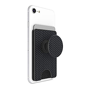 PopSockets PopWallet+ with Integrated Swappable PopTop - Black Carbon