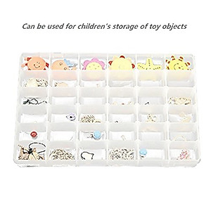 wankausonline 2 Pack Clear Dividers Box 24 Grids Adjustable Plastic Jewelry Organizer and Storage Container for DIY Art Clear Craft Box