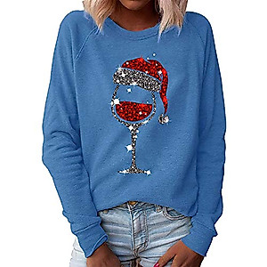 Christmas Sweater Western Clothes Plaid Christmas Round Neck Party tee tie Front Sweater Trendy Fall Clothes Pullover Tops Sweatshirt Tunic Blouse Waffle Sweater Workout Leggings for Women Christmas