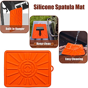 Griddle Cleaning Kit for Blackstone Complete Flat Top Grill Cleaner Tool Set with Scraper,Cleaning Brick,Grill Cleaning Brush,Scouring Pads and Heat-Resistant Silicone Spatula Mat with Hanger