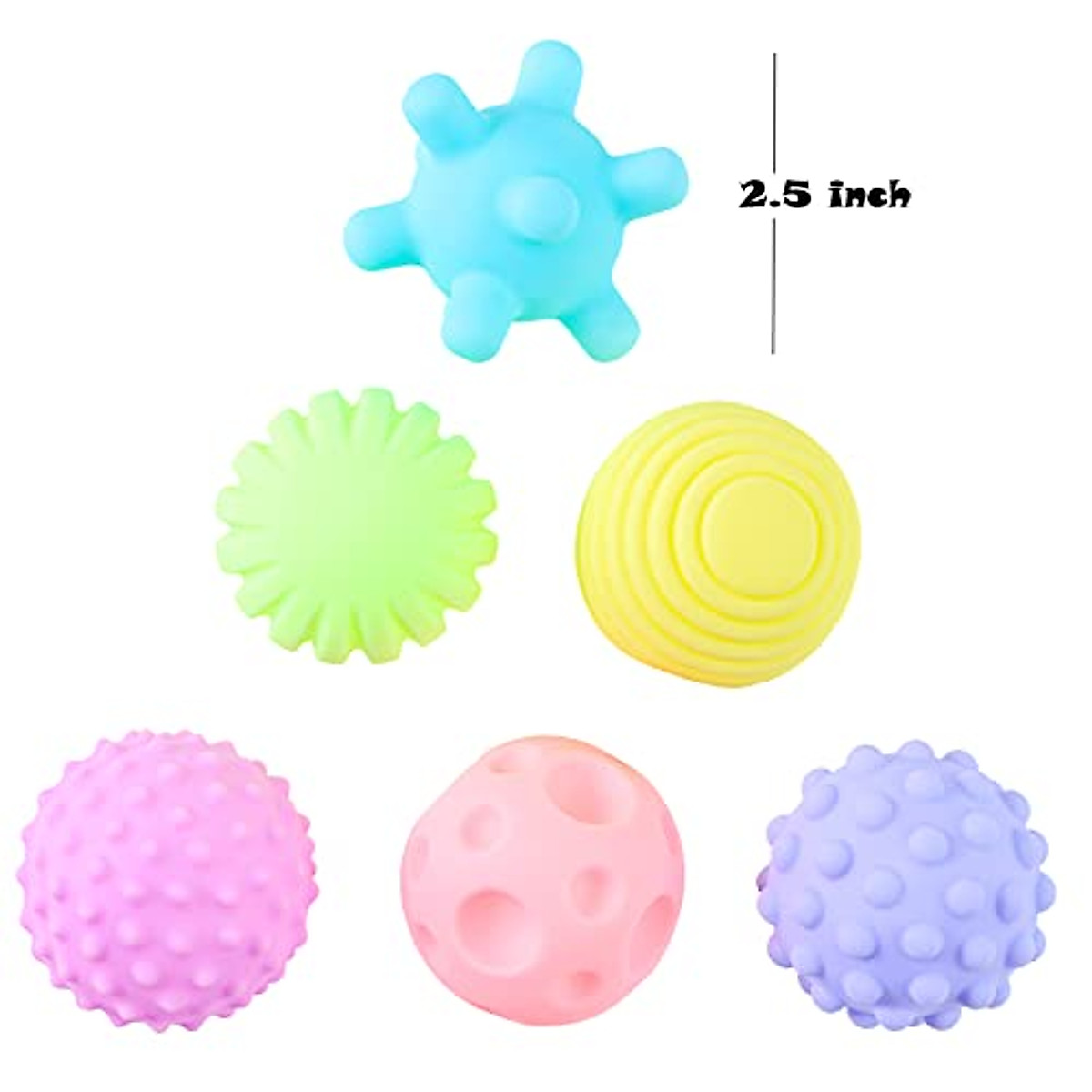 Tamu style Puppy Chew Toys for Teething, 6 Pack, Soft Colorful Vinyl, Fun Ball Shapes, Mentally Stimulating Shapes and Audible Squeaker, Promotes Active, Healthy Play and Even Float in Water