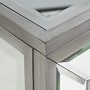 SEI Furniture Trandling Mirrored & Faux Electric Fireplace, Antique Silver/White Marble (AMZ9537201EF)