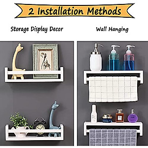 Nursery Floating Shelf, Wall Mounted Nursery Book Shelves,Set of 2 Rustic U Shaped Book Shelf Organizer for Farmhouse Decor,Corner Display Hanging Spice Rack for Bathroom Kitchen.