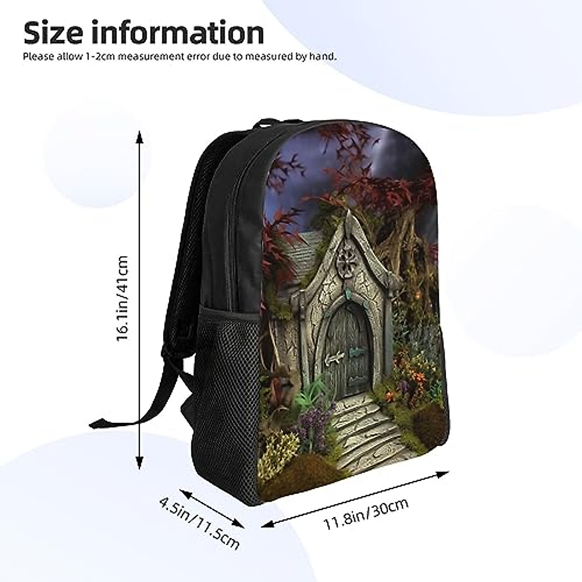 OPSREY Gothic Fairy Garden Print Laptop Backpack Bag Lightweight Large Capacity Casual Travel Daypack For Men Women