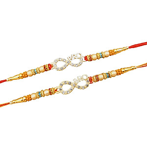 Rakhi Traditional for Brother Sister, Beautiful & Fancy Designer Raksha Bandhan Rakhi Gift for loving Brother/Sister, Father and Family. (Design 3 - Super Snake designer Rakhi - Set of 2, Small)