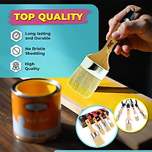 Chalk and Wax Paint Brush Furniture Set- Painting or Waxing - Milk Paint - Dark or Clear Soft Wax - Home Decor Cabinets Stencils Woods - Natural Bristles 1 Small Round and 1 Large Oval Brushes