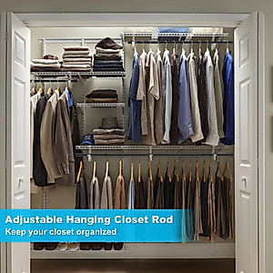 Hanging Closet Rod, Length and Height Adjustable Closet Hanging Organizer,35 Inch Height Space-Saving Clothes Hanging Bar,Black Closet Rod Extender…