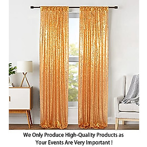 Sequin Curtains 2 Panels Gold 2FTx8FT Sequin Photo Backdrop Sequin Backdrop Curtain Pack of 2-1011E