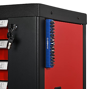 CASOMAN 2PCS 1/4" Hex Bit Organizer with Magnetic Base - Red & Blue, 86 Hole Bit Organizer with Strong Magnetic Base, Magnetic Bit Organizer for Your Specialty