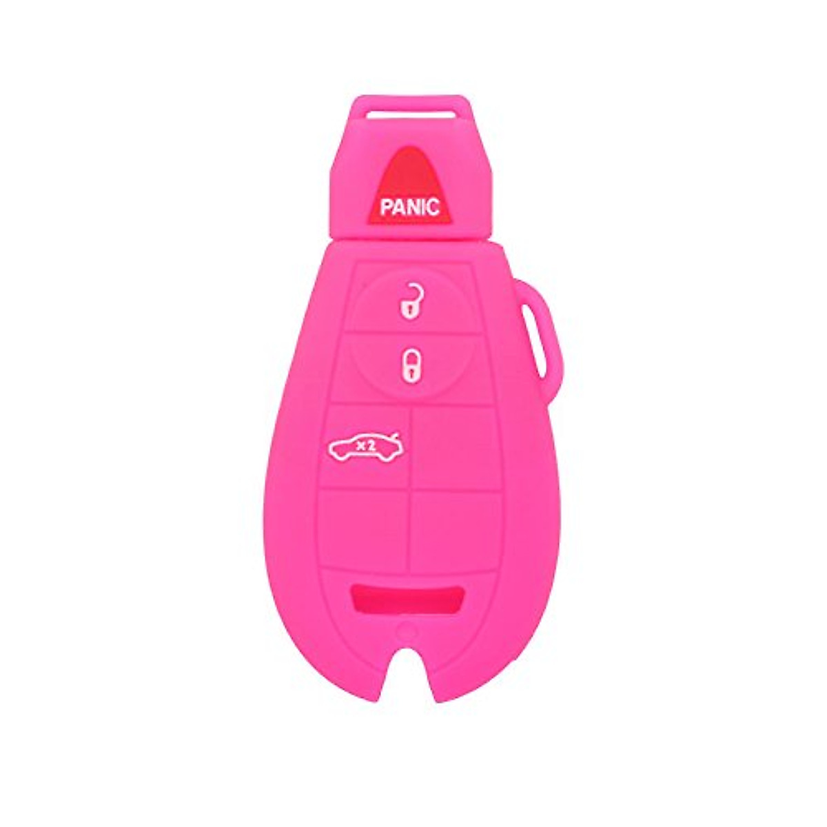 SEGADEN Silicone Cover Protector Case Holder Skin Jacket Compatible with DODGE JEEP CHRYSLER 4 Button Smart Remote Key Fob CV4752 Rose