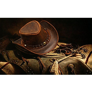 Shapeable Leather Cowboy hat into Outback hat Western Vintage Australian Hats for Men & Women