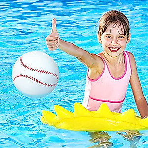 16 Inch Inflatable Baseball Beach Float Baseball Toys Inflatable Baseball Party Favors Blow up Sport Pool Balls for Kids Sports Pool Game Party Supplies (4 Pieces)