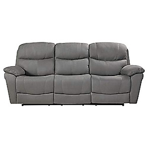 Lexicon Lapointe Wall-Hugger Power Double Reclining Sofa, Gray