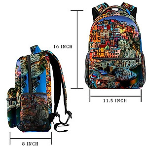 VBFOFBV Travel Backpack, Laptop Backpack for Women Men, Fashion Backpack, Cinqueterre Landscape