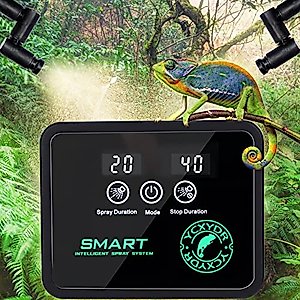 Reptile Mister Automatic Misting System, Reptile Humidifiers with Smart Timing Controller, Terrariums Humidifier with 360°Adjustable Misting Nozzles, Rainforest Ecosystem Sprayer